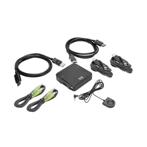 Port DisplayPort KVM Switch K Hz With Audio Cables And USB Peripheral Sharing Eaton
