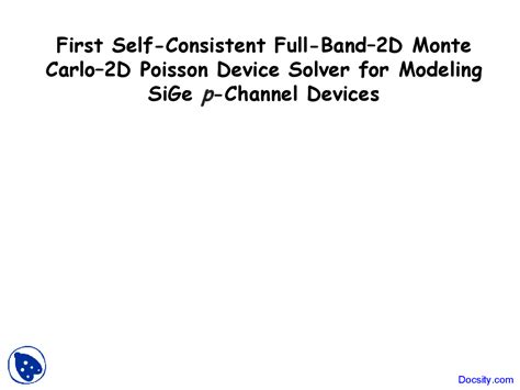 Poisson Device Solver Advanced Device Simulation Lecture Slides