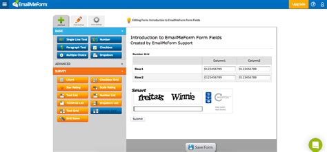 Survey Fields Number Grid Help And Support Knowledge Base EmailMeForm