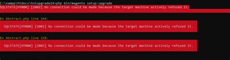 sqlstate[hy000] [2002] no connection could be made because the target