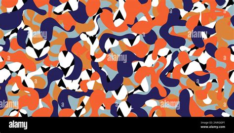 Colorful Abstract Doodle Shape Seamless Pattern Fluid Jelly Silhouettes Minimalist Print With