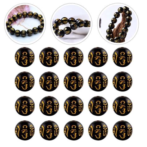 300 St Obsidian Armband Beads Tibetan Spacer Sex Character Bronzing