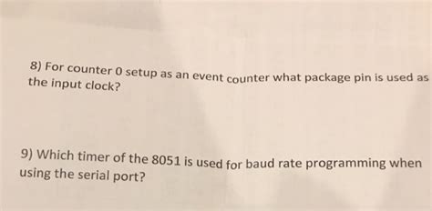 Solved For Counter The Input Clock Setup As An Event Chegg Com