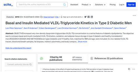 Basal And Insulin Mediated Vldl Triglyceride Kinetics In Type 2 Diabetic Men