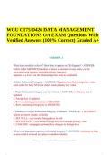 WGU C D DATA MANAGEMENT FOUNDATIONS OA EXAM Questions With Verified Answers