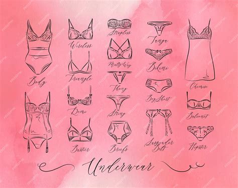 Premium Vector Set Of Classic Underwear Icons In Vintage Style