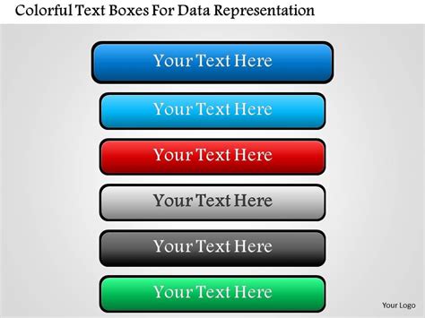 0115 Colorful Text Boxes For Data Representation Powerpoint Template