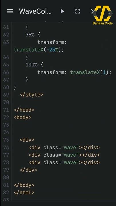 Animasi Gelombang Warna Html Css Javascript Coding Shoerts