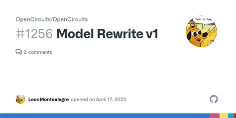 Model Rewrite V1 · Issue 1256 · Opencircuitsopencircuits · Github