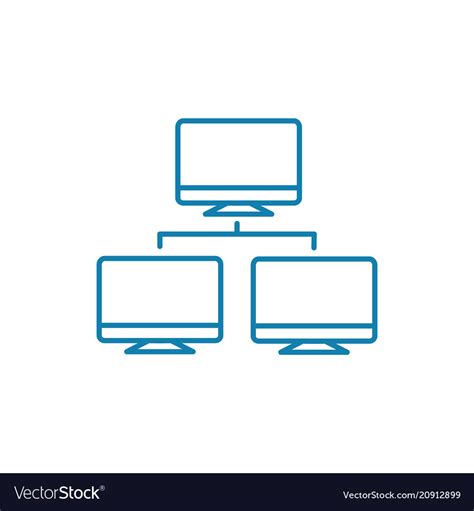 Corporate Network Linear Icon Concept Royalty Free Vector