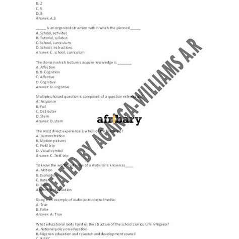 EST TEST QUESTIONS AND ANSWERS Afribary