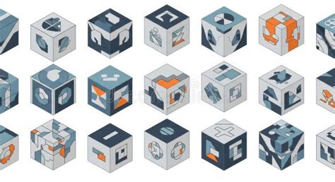 Abstract 3d Cube Designs With Intricate Textures And Geometric Patterns