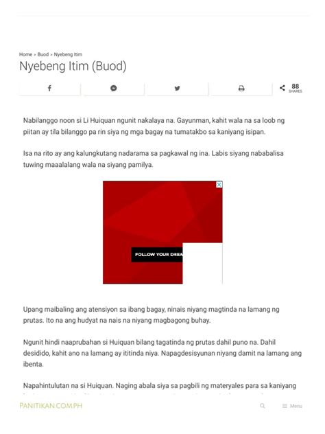 Nyebeng Itim Buod Panitikan Com Ph Pdf