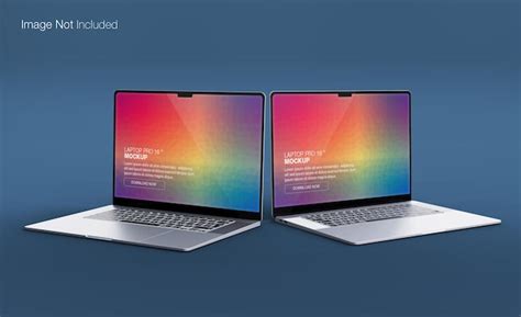 Premium PSD Realistic Laptop Pro With Side View Mockup Design Isolated Render
