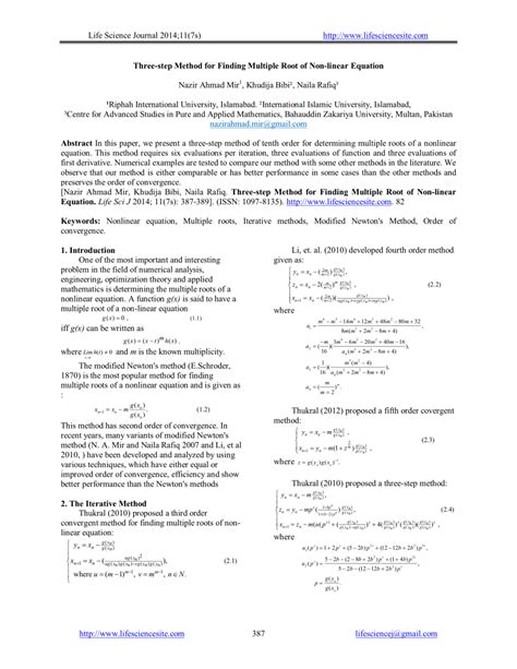 Pdf Three Step Method For Finding Multiple Root Of Non Linear Equation