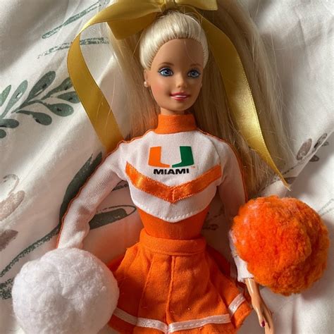 Barbie Toys University Of Miami Barbie Cheerleader Doll With Pom