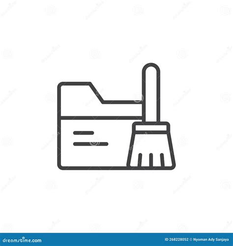 Data Cleaning Line Icon Database And Brush Linear Style Sign For Mobile Concept And Web Design