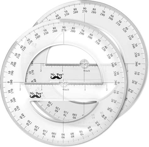 Mr Pen Protractor Pack Of 2 Protactor 360 Degree