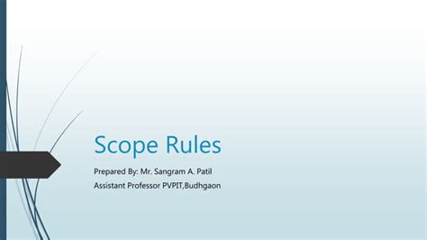 Scope Rules Local And Global Variables Ppt