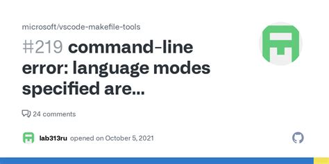 Command Line Error Language Modes Specified Are Incompatiblecc1027 · Issue 219