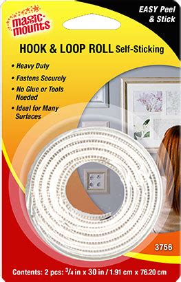 Hook Loop Roll White W Magic Mounts