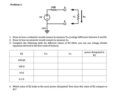 Solved Problem Draw In How A Voltmeter Would Connect To Chegg Com