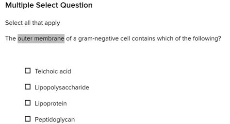 solved multiple select question select all that apply the outer