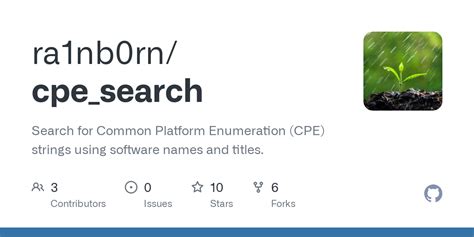 GitHub Ra Nb Rn Cpe Search Search For Common Platform Enumeration CPE Strings Using