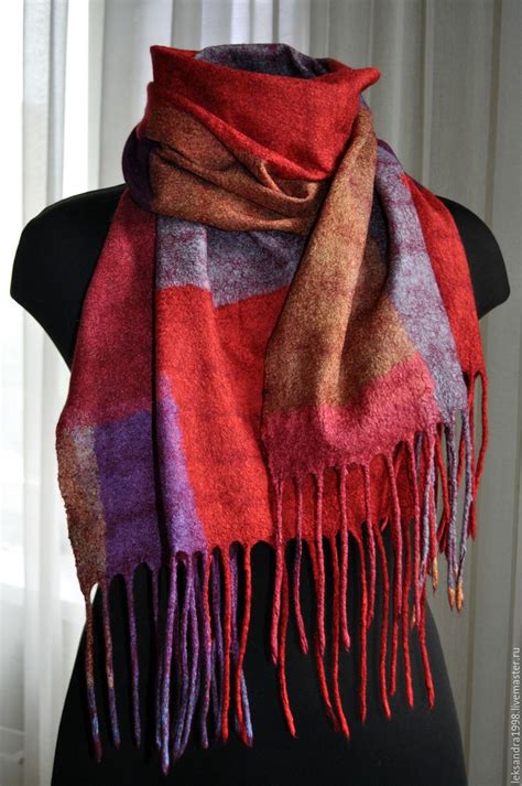 Валяный шарф Геометрия 2 в интернет магазине на Ярмарке Мастеров Шарфы Москва доставка