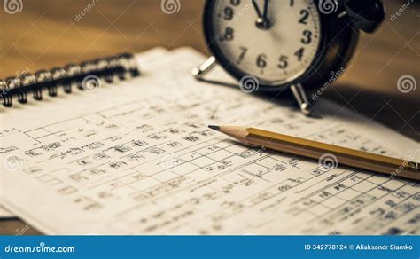 Alarm Clock With Standardized Test Sheet Education Concept Optical