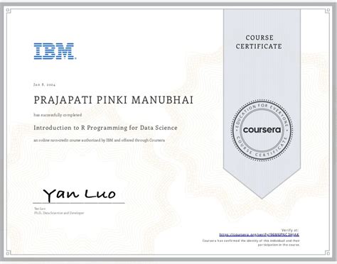 Pinki Prajapati On Linkedin I Had Completed My Coursera Course Of Introduction To R Programming