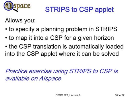 PPT Planning Heuristics And CSP Planning Computer Science Cpsc322 Lecture 18 Textbook Chpt