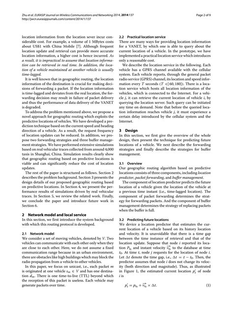 solution geographic routing based on predictive locations in vehicular