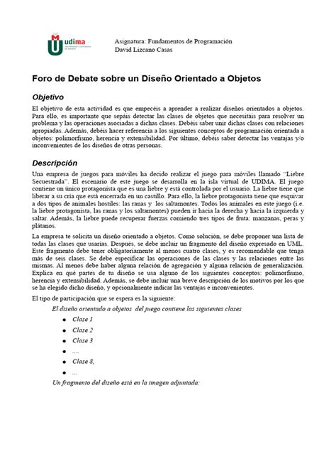 Foro De Debate Sobre Un Diseño Orientado A Objetos Objetivo Descargar Gratis Pdf Herencia