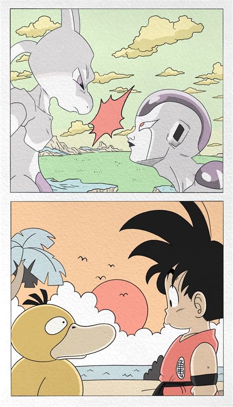 Son Goku Mewtwo Psyduck Frieza And Final Form Frieza Pokemon And 3 More Drawn By
