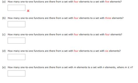 Solved A How Many One To One Functions Are There From A