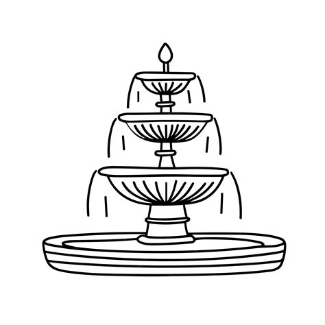Premium Vector Outline Fountain In Doodle Style Isolated On White
