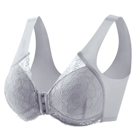 Audhol Front Hook Bras For Women Gather Bra Soft Comfortable Push Up Bra Wireless Up Bra Bra