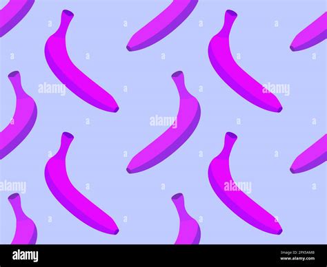 Seamless Pattern With Purple Bananas On A Lilac Background Exotic