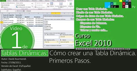 Tablas Dinámicas en Excel Cómo crear una Tabla Dinámica Primeros Pasos