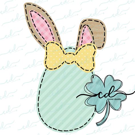 {easter Egg W Bunny Ears Girl} Cd Clover Doodle Llc