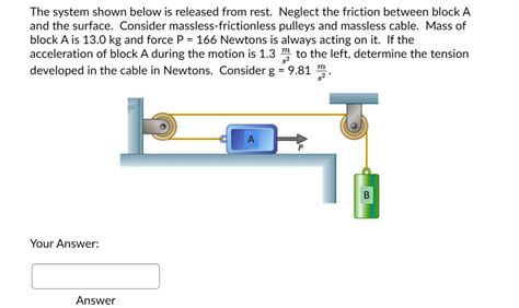 solved the system shown below is released from rest neglect the