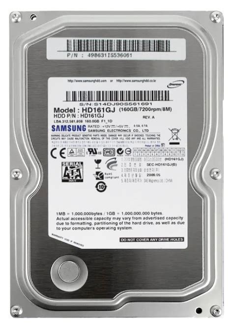 Жесткий диск Samsung HD161GJ 160Gb 7200 SATA 3,5" HDD