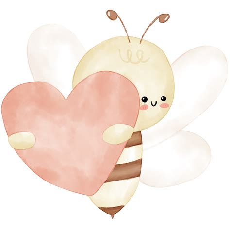 Cute Bee Watercolor Illustration 14177753 Png