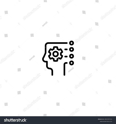 Machine Learning Ai Outline Icon Logo เวกเตอร์สต็อก ปลอดค่าลิขสิทธิ์