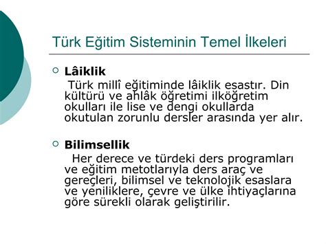 Türk Eğitim Sistemi Turkish Education System Ppt