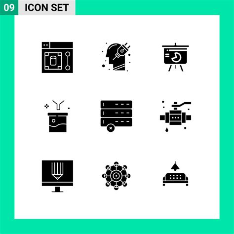 9 Universal Solid Glyphs Set For Web And Mobile Applications Funnel Data Analytics Plugin Big