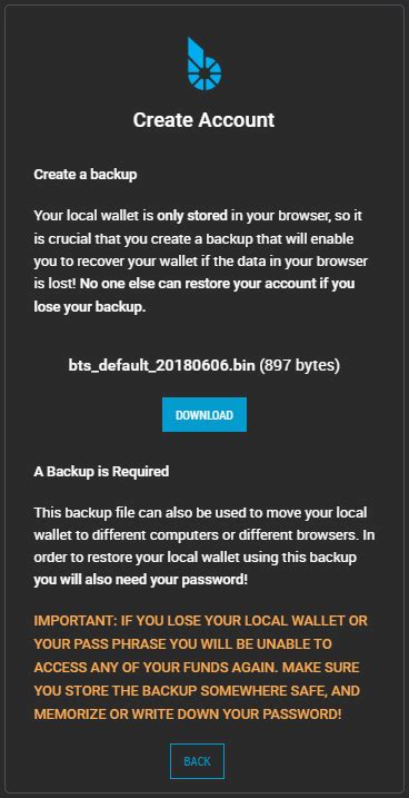 2 Create A Bitshares Wallet — Bitshares Documentation Documentation