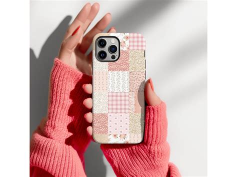 Vintage Pink And Beige Floral Patchwork Phone Case Cute Birthday T