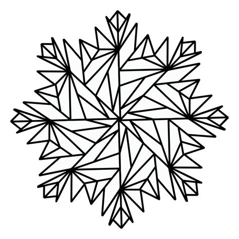 Geometric Snowflake Vector Geometric Snowflake Pattern Hi Res Stock